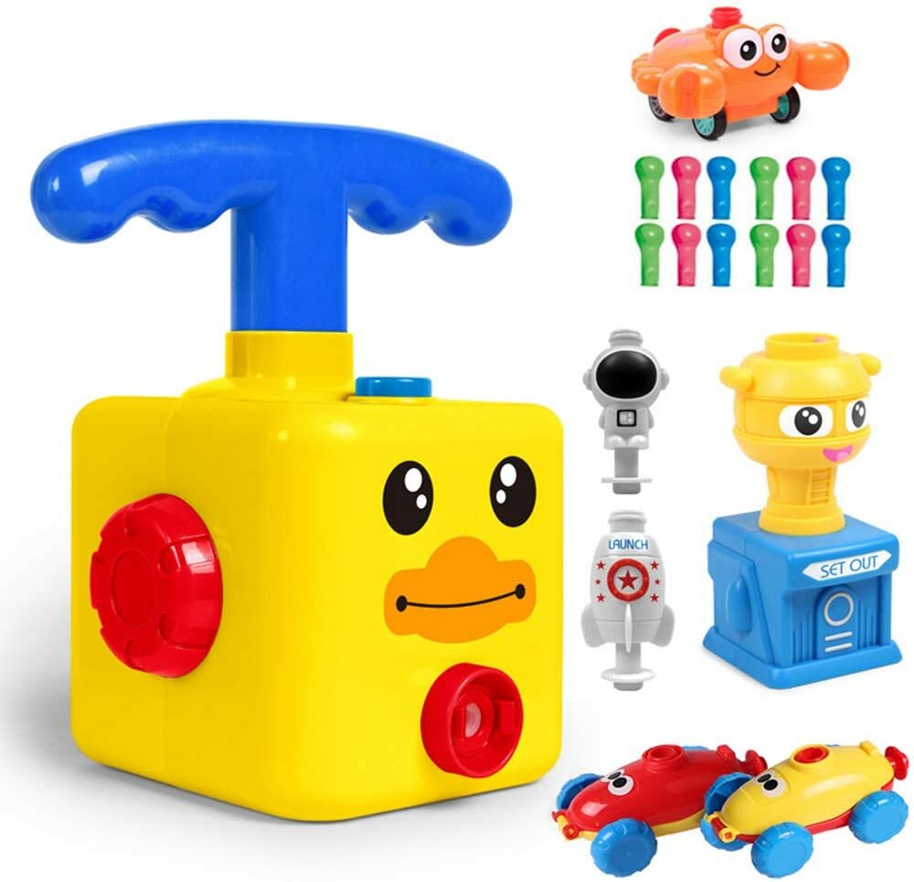 Kinder Ballon Auto Spielzeug, Детская инерционная силовая машина с мячом, Wissenschaft Auto Baby Spielzeug Kinder Geschenk mit Ballon Lernspielzeug mit 12 Ballon