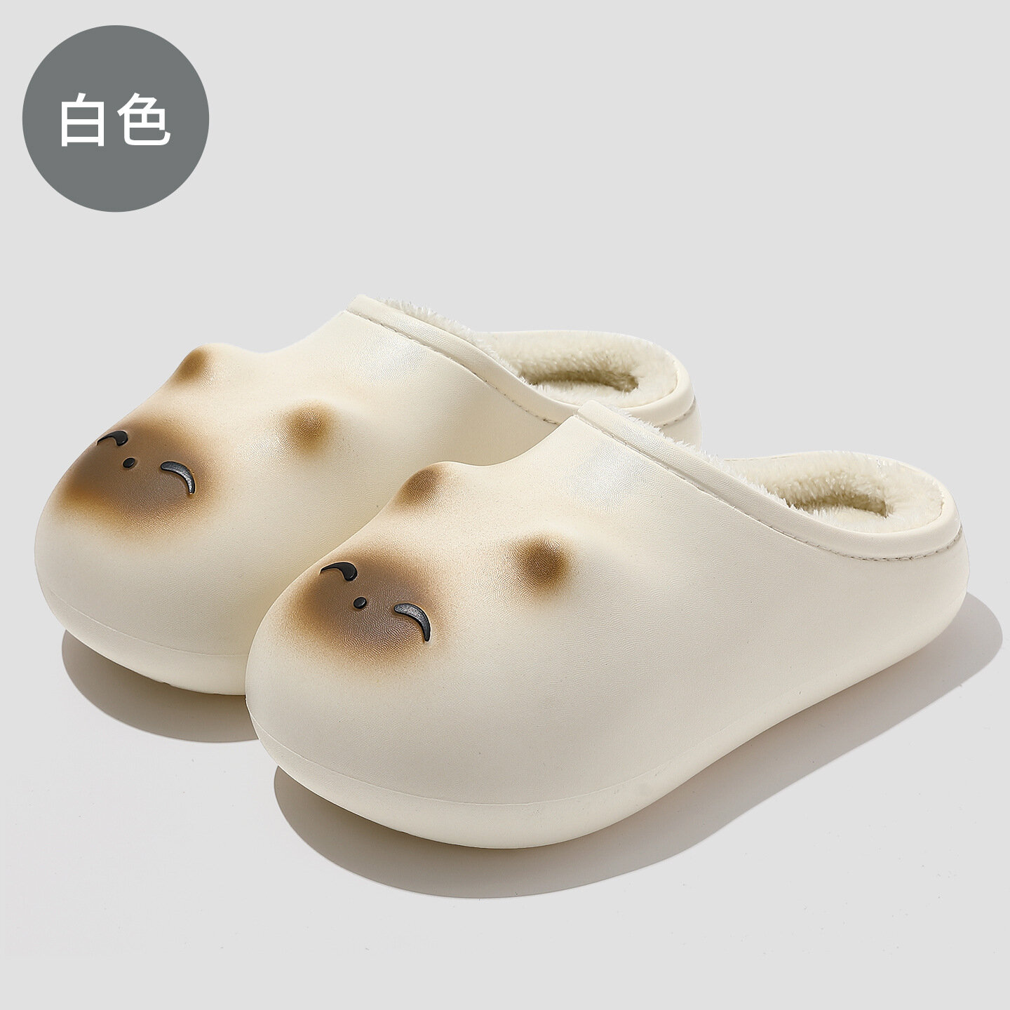 Милые тапочки с мультяшным котом, стиль пухлого кота, новый стиль осень-зима 2025 года, водонепроницаемые, нескользящие, с толстой подошвой, теплые хлопковые туфли для женщин.