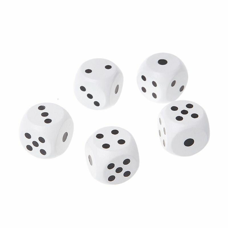 5Pcs Игровые Кубики 0.78In, Белый