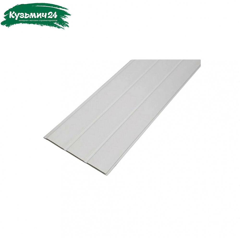 Панель ПВХ, Вагонка тройная, белая, 8х240х3000 мм, 1 шт