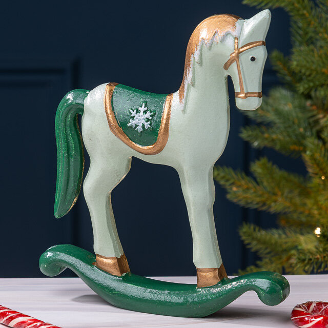 Новогодняя фигурка Лошадка-Качалка Уоллес 20 см, Due Esse Christmas, XNA22024081