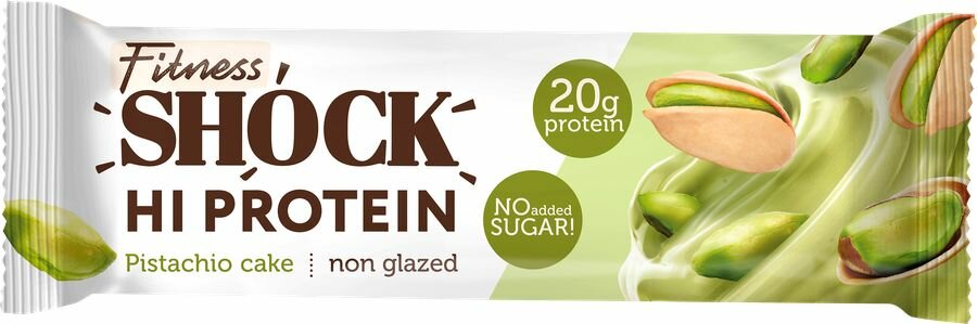 Батончик FITNESSHOCK Фисташковый десерт неглаз. (Россия) 60г