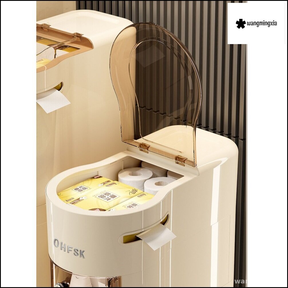 Тумба-пенал для ванной, напольная, пластик, универсальная, бежевая