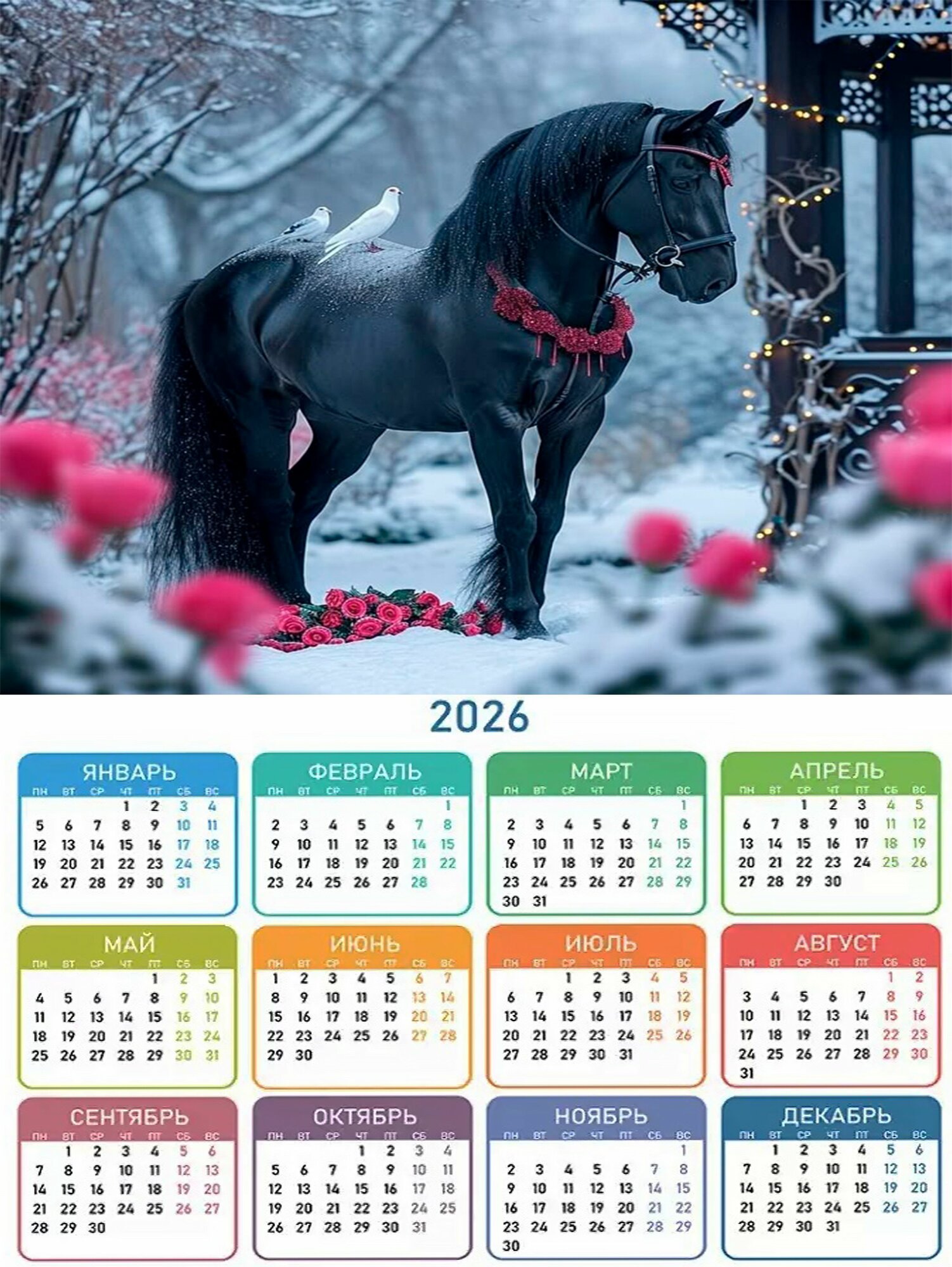 Календарь 2026 Лошадь