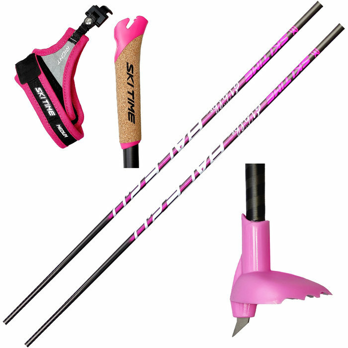 Лыжные палки SKI TIME Race 2. 0 HMC (Карбон 100%) (черный/розовый) (162)