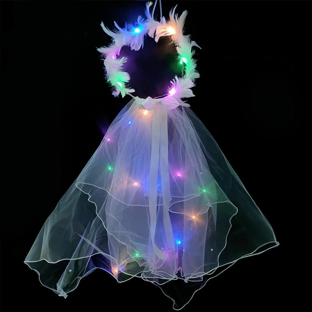 Электрогирлянда, Фата-гирлянда из светящихся перьев-Фонарь гусиных Перьев