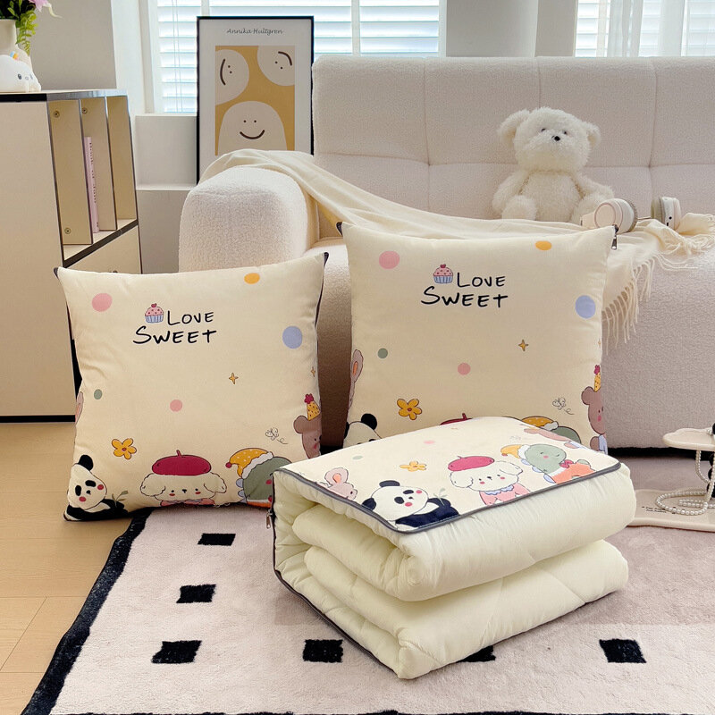 Двухсторонняя подушка-плед, утолщенная, офисная, складная, подушка для сна, плед 2-в-1, диванная, автомобильная подушка, автомобильная