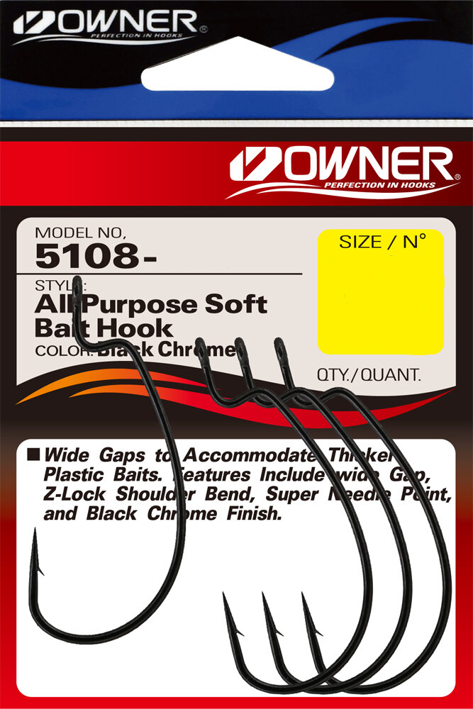 OWNER Крючок All Purpose Softbait Hook BC №5/0 4шт