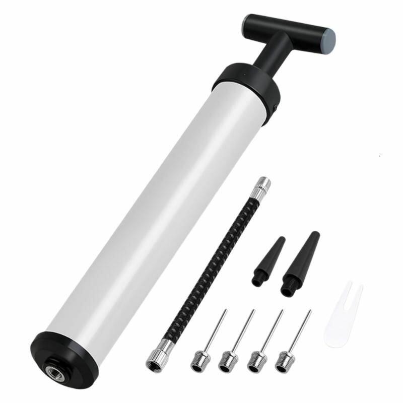 Портативные насосы для надувания спортивных мячей с иглой, шлангами, насадкой для баскетбола, футбола, волейбола, - Эйч Джей белый и черный