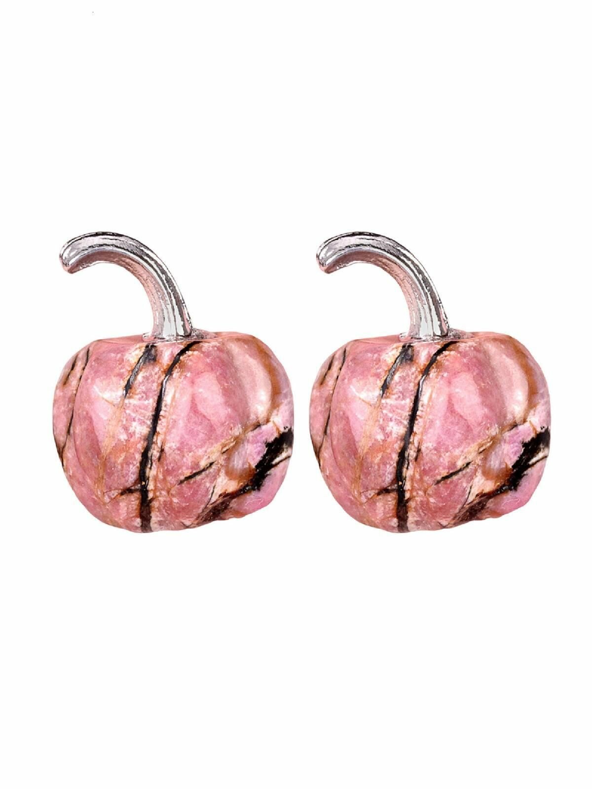 Статуэтка,2 камня-статуи тыквы, мини-резная статуя тыквы, украшение из целебного камня-розовый камень