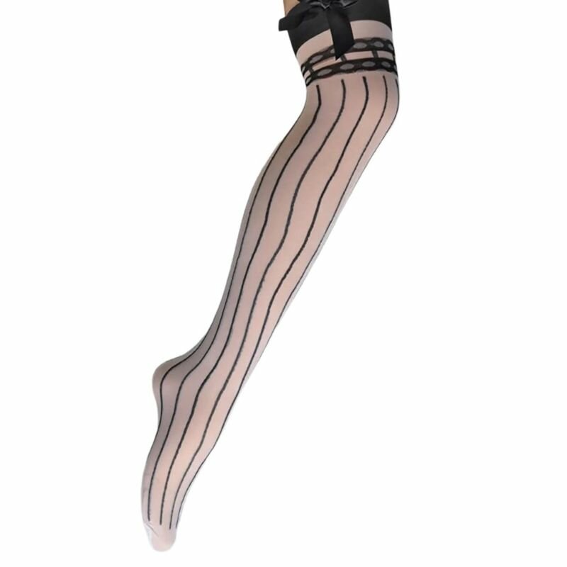 Сексуальные чулки с бантиком-белый