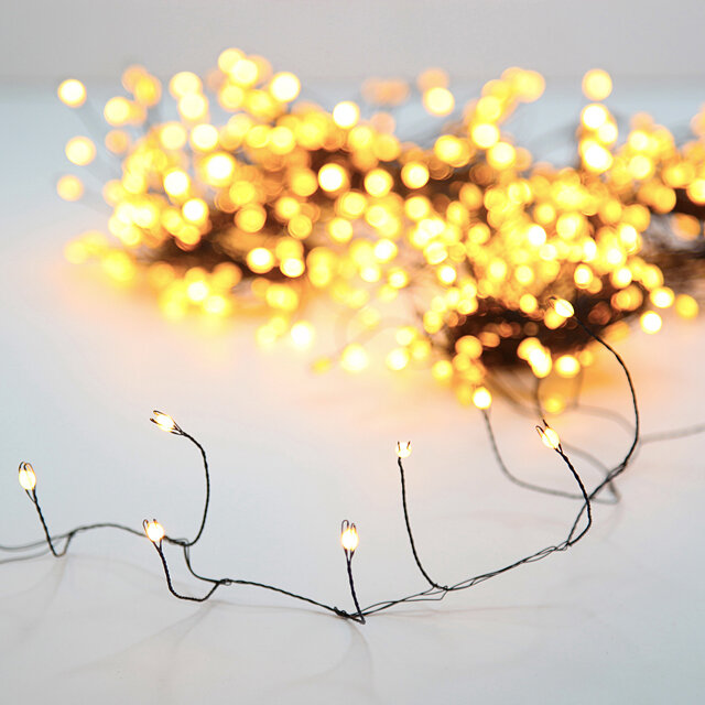 Светодиодная гирлянда Роса Luca Snake 10 м, 400 экстра теплых белых LED ламп, черная проволока, IP44, Edelman, 1087906-1