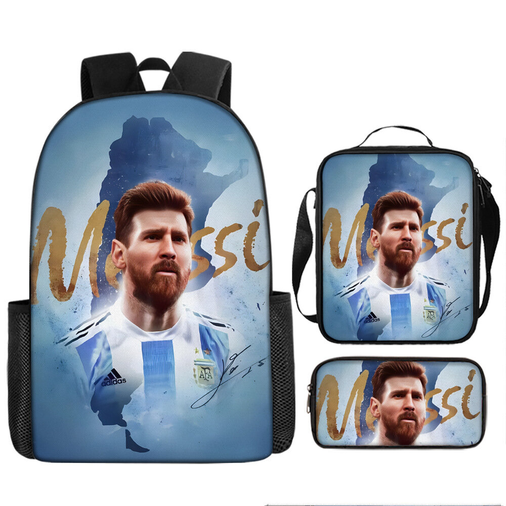 Футбольный чемпионат мира по футболу, периферийный студенческий школьный рюкзак, школьный рюкзак Месси, большой вместительный рюкзак из полиэстера, снижающий нагрузку, и набор ранцев