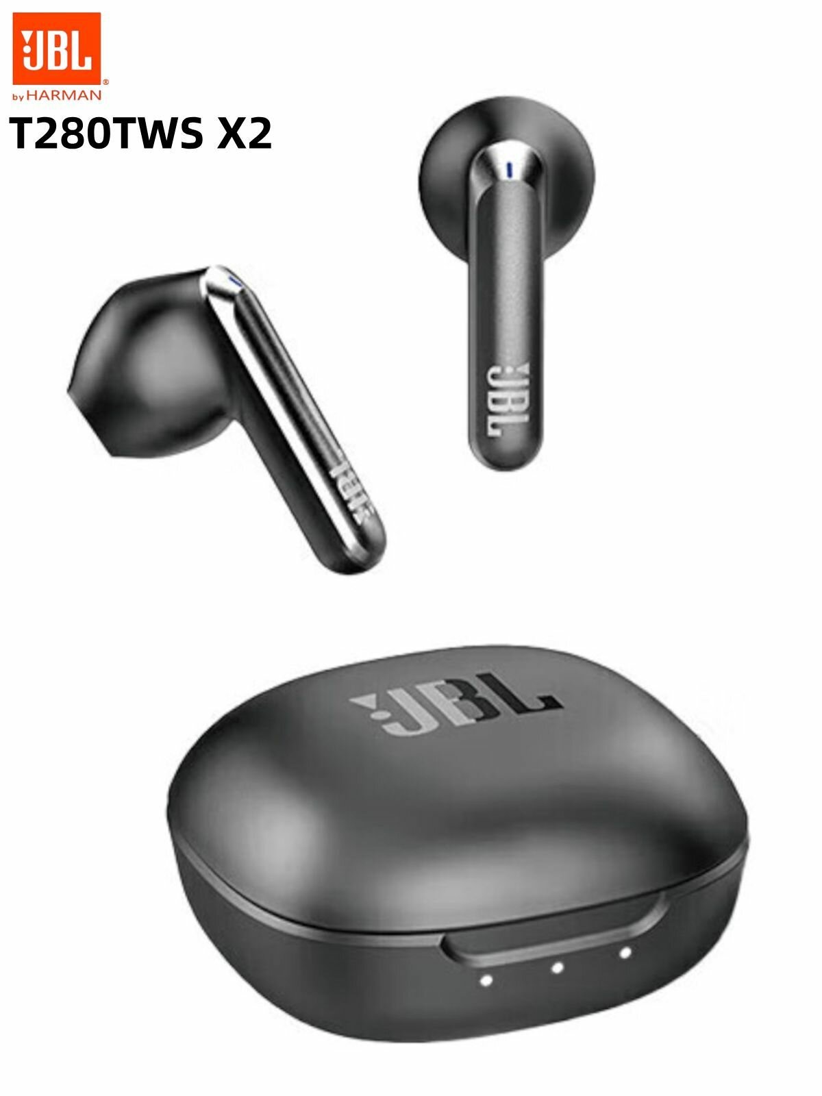 JBL Наушники беспроводные с микрофоном, Bluetooth, USB Type-C, черный гарнитура для звонков type-c