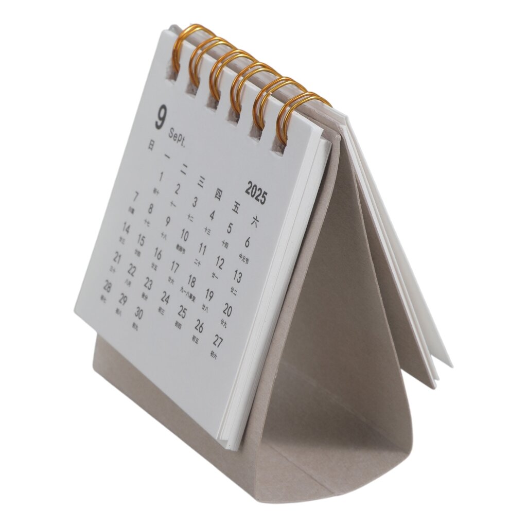 1 мини-настольный календарь на 2026 год, украшение рабочего стола-серый