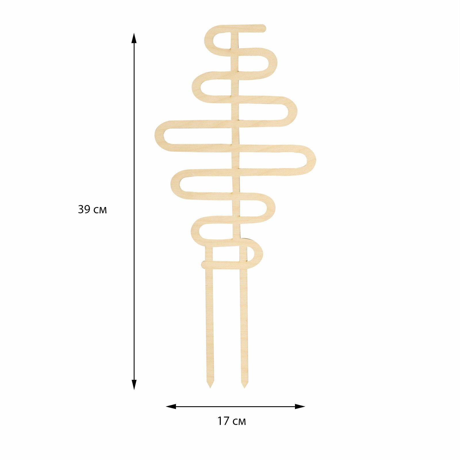 Шпалера, 39x17 см, дерево, "Змейка", цвет: бежевый, размер упаковки: 17 x 0.4 x 39 см.