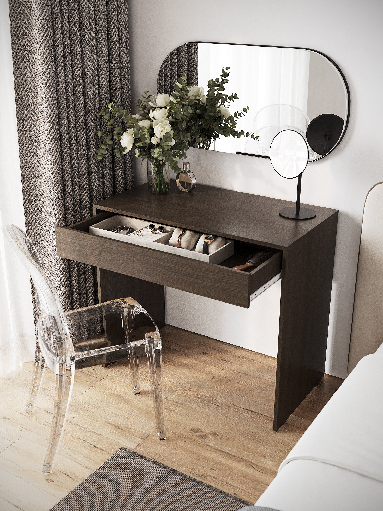 Стол туалетный напольный Граникум "Лорелея" венге, 90х49х80 см, ЛДСП