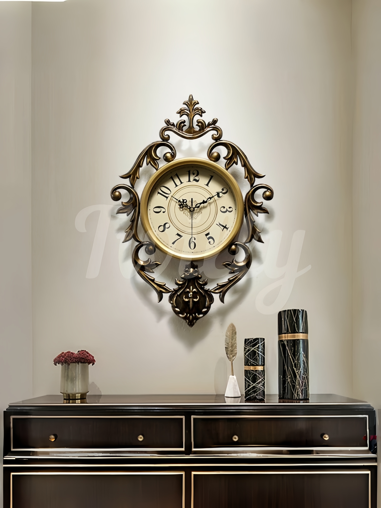 Эксклюзивные кварцевые настенные часы Бронза Красивый Цвет A931 A7I с плавным ходом