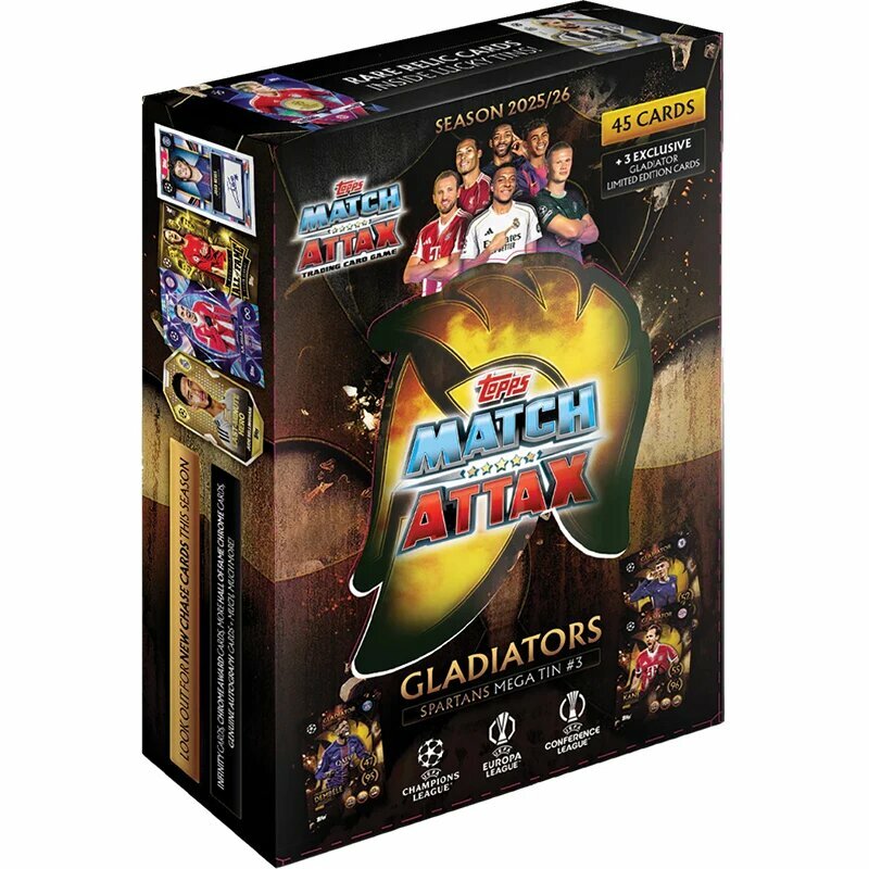 Новый сезонный топпер 2025/26 UCC Match Attax Mega Tin Box Centurions Spartans Warriors Battlers Collection Card быстрая доставка