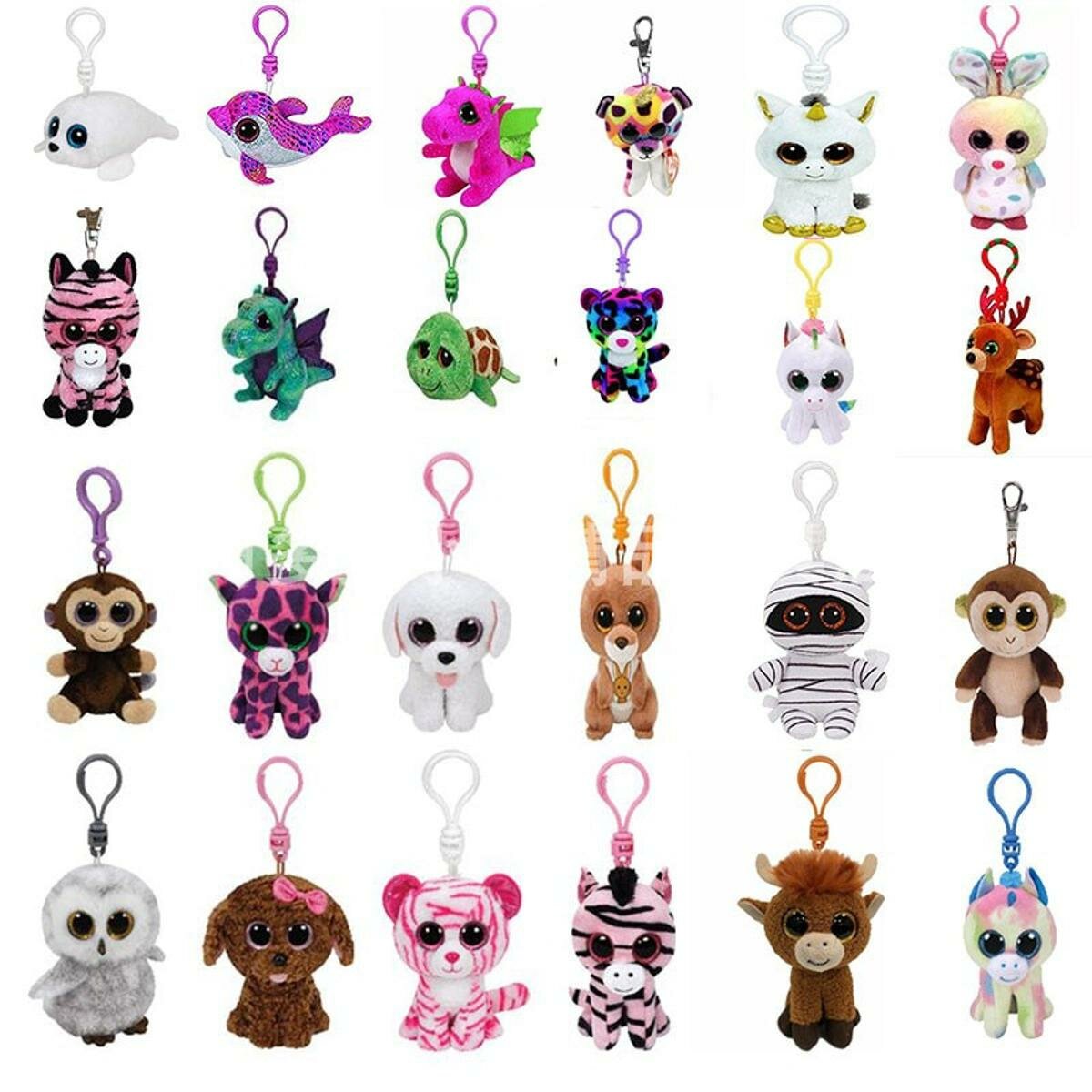 Ty Beanie Big Eyes Маленькие милые животные Мягкие игрушки Куклы Подвеска Единорог Кенгуру Сова Овца Брелок Дети Подарки