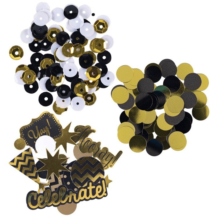 Конфетти КНР колпаки, металлизированное, золото, 3 вида, 34 г