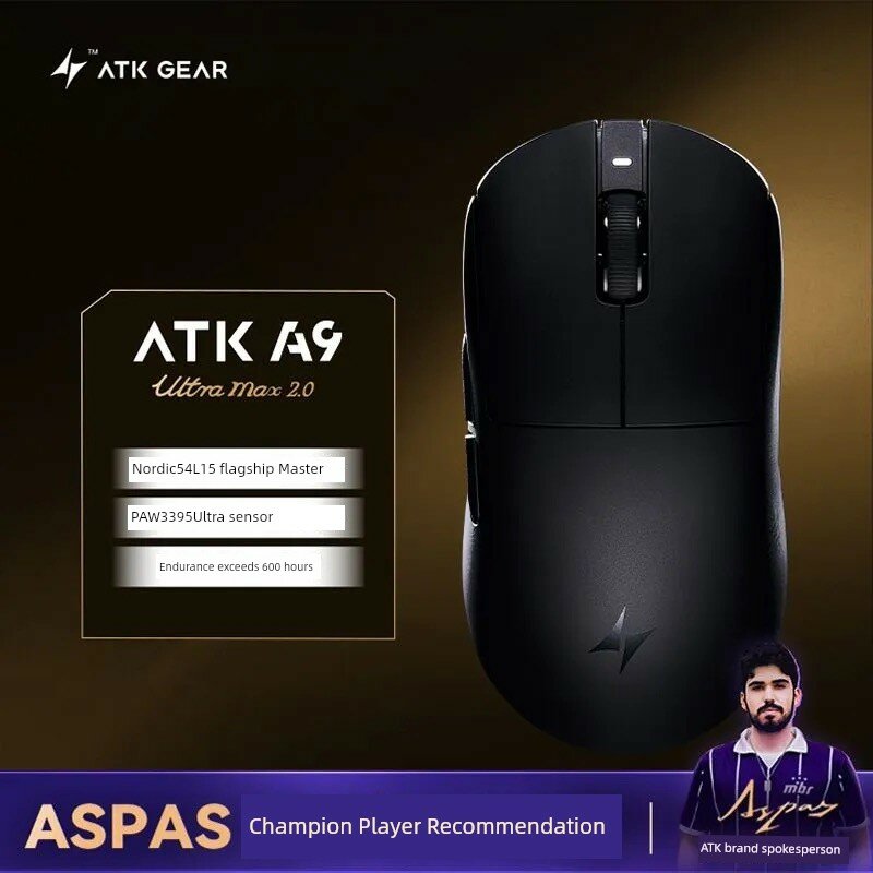 Беспроводная Bluetooth-мышь ATK Dragonfly A9, игровая, эргономичная, для компьютера и офиса, трехрежимная, Star Flash