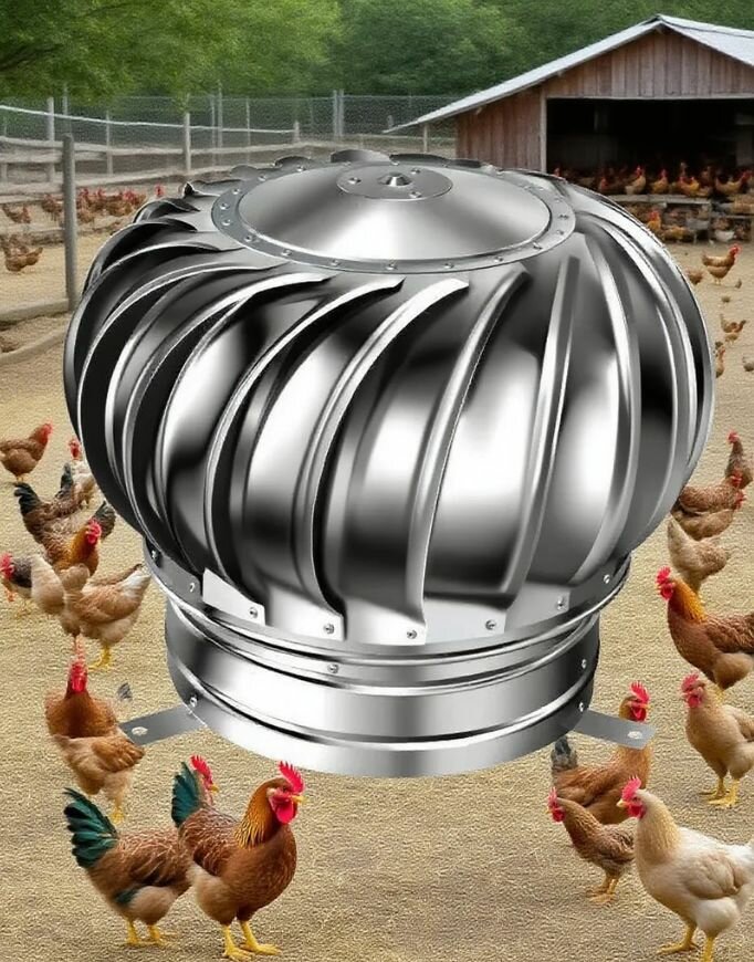 Турбодефлектор, подходит для ферм/туалетов, вытяжных вентиляторов на крыше, радиаторов отопления, нержавеющая сталь, 300, 1pcs.