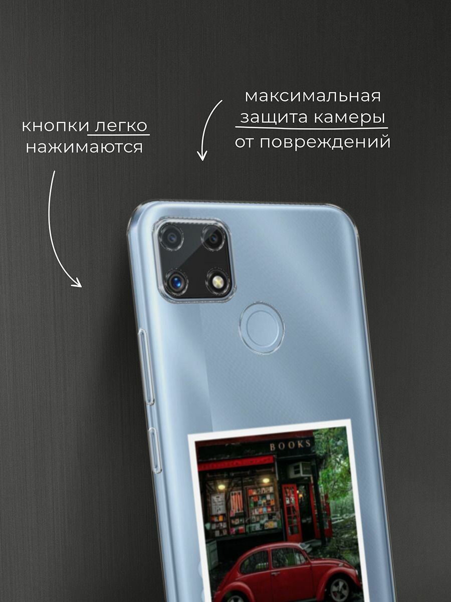 Чехол на Realme C25/C25s / Реалми С25/C25s с принтом Осенний палароид красный — фото 1