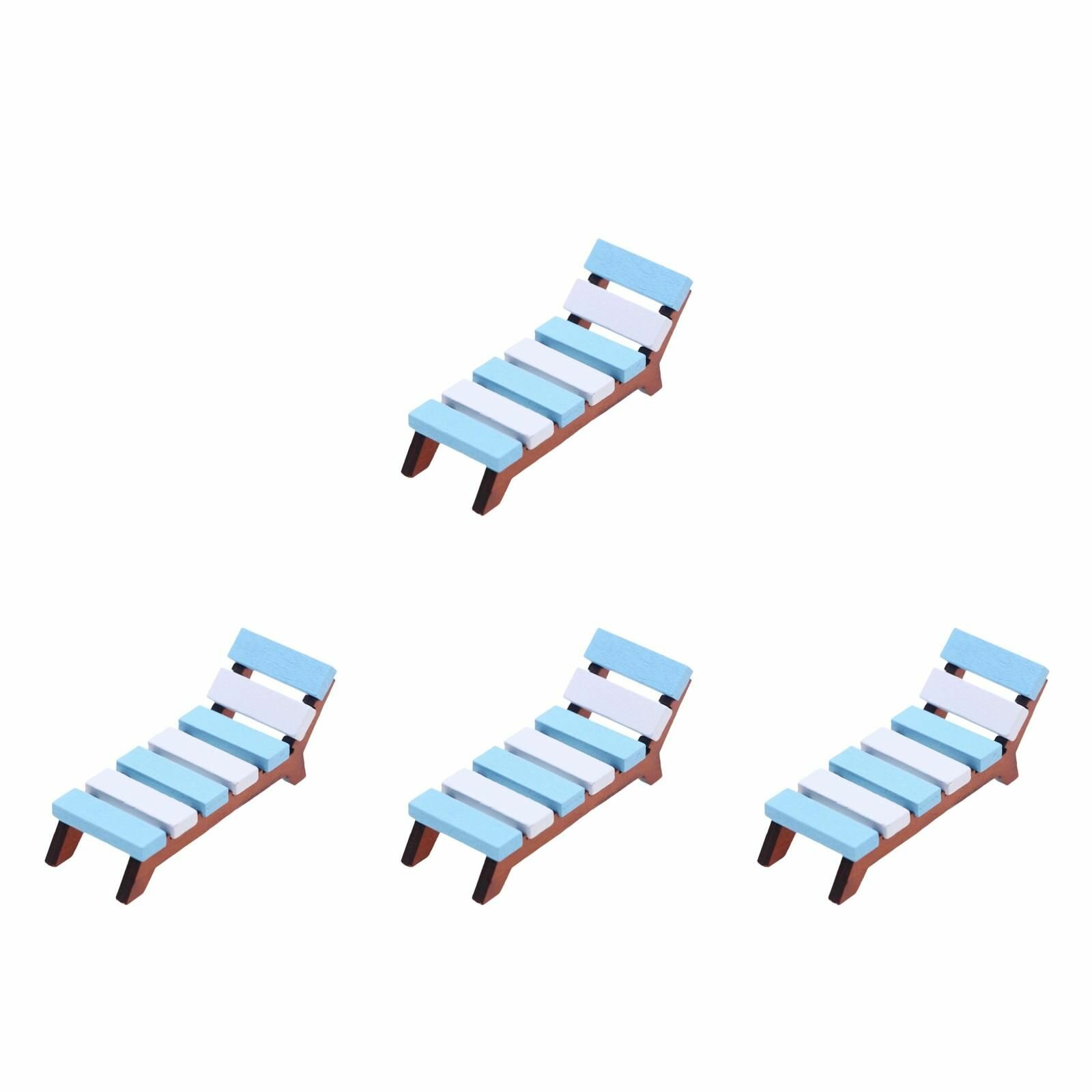 Миниатюрная деревянная скамейка из натурального дерева для оформления дома, набор из 4 шт