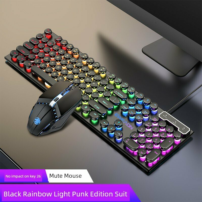 Комплект клавиатуры и мыши Forerunner GX30 с настоящим механическим ощущением, проводные клавиатура и мышь для