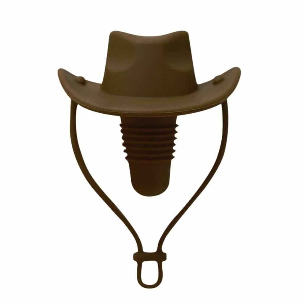 Герметичные силиконовые крышки для винных бутылок в форме ковбойской шляпы, Коричневый