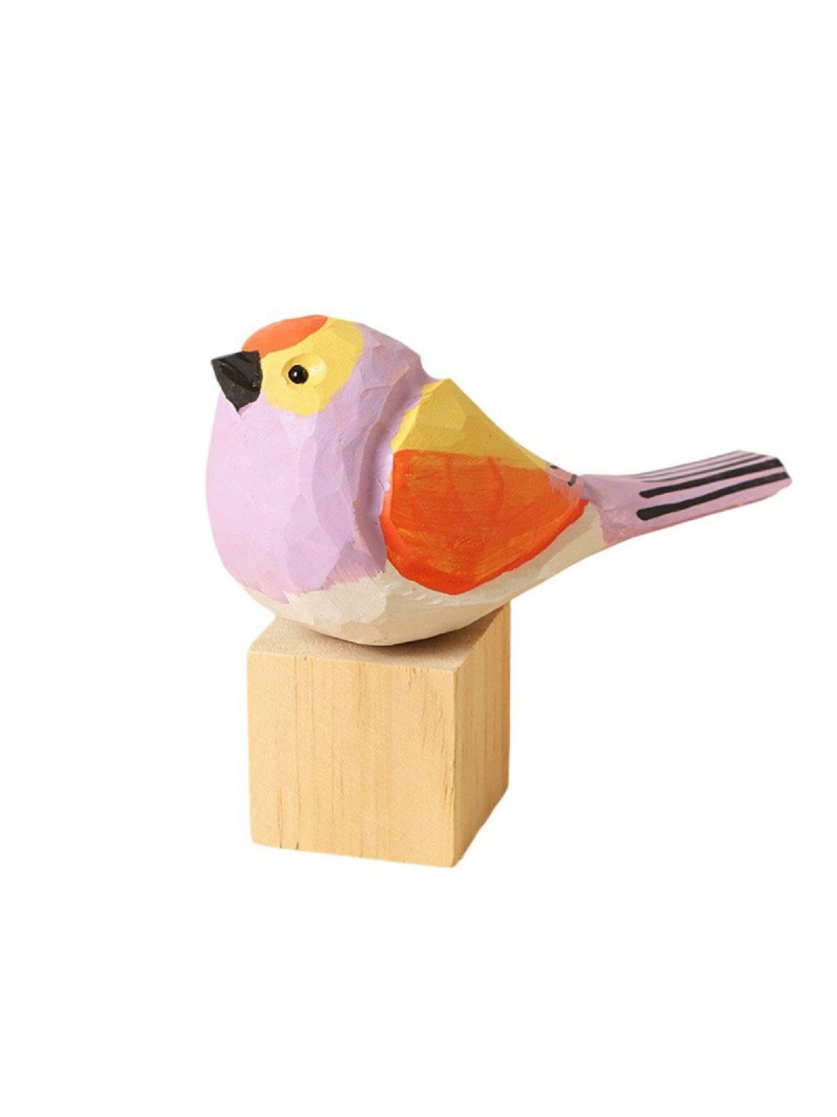Резьба по дереву, Красочная фигурка птицы из деревянного бруска, Уникальные природные детали, декор домашнего стола ручной работы, подарок