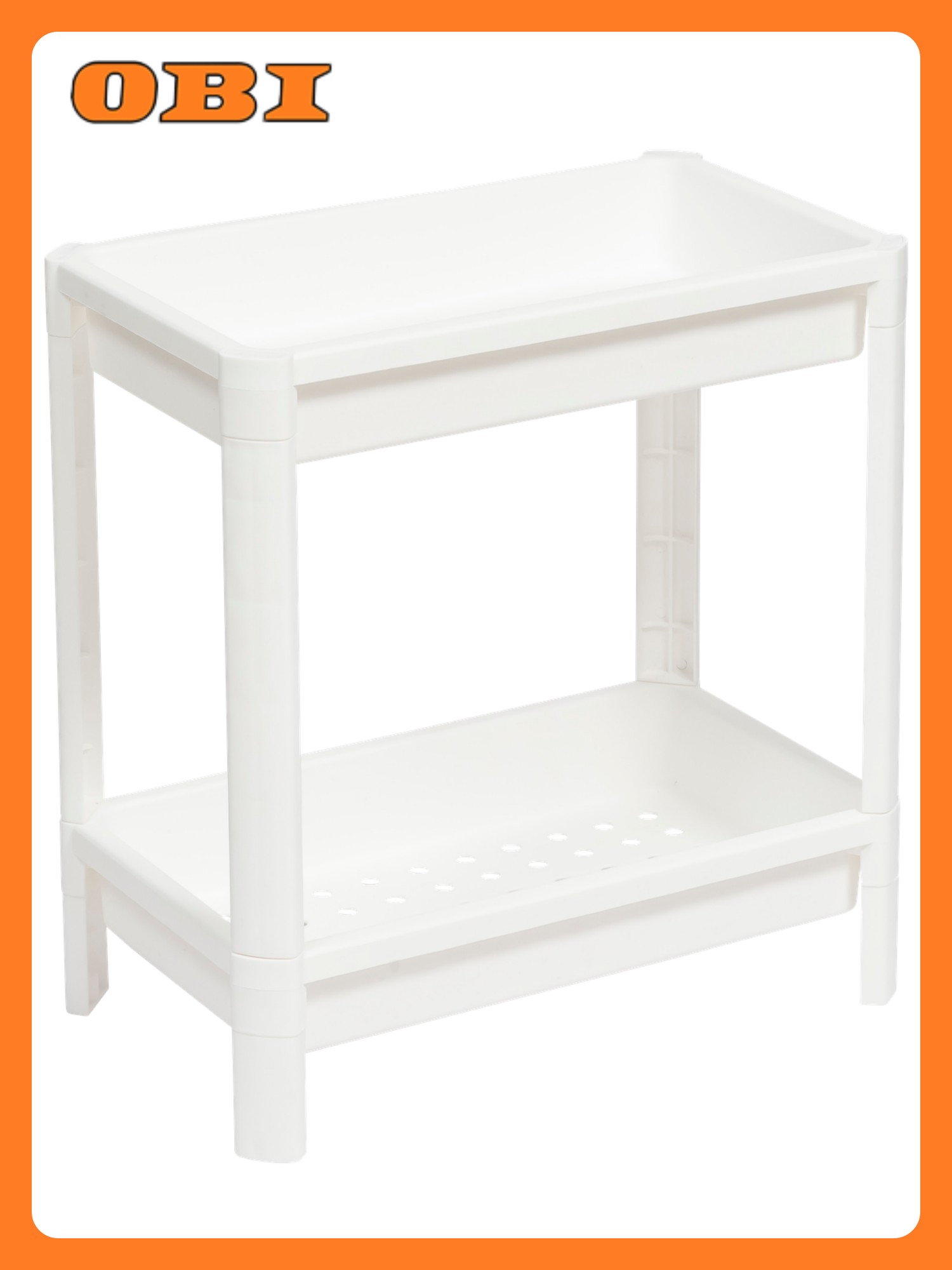 Этажерка VIKEA широкая 2-х ярусная белая