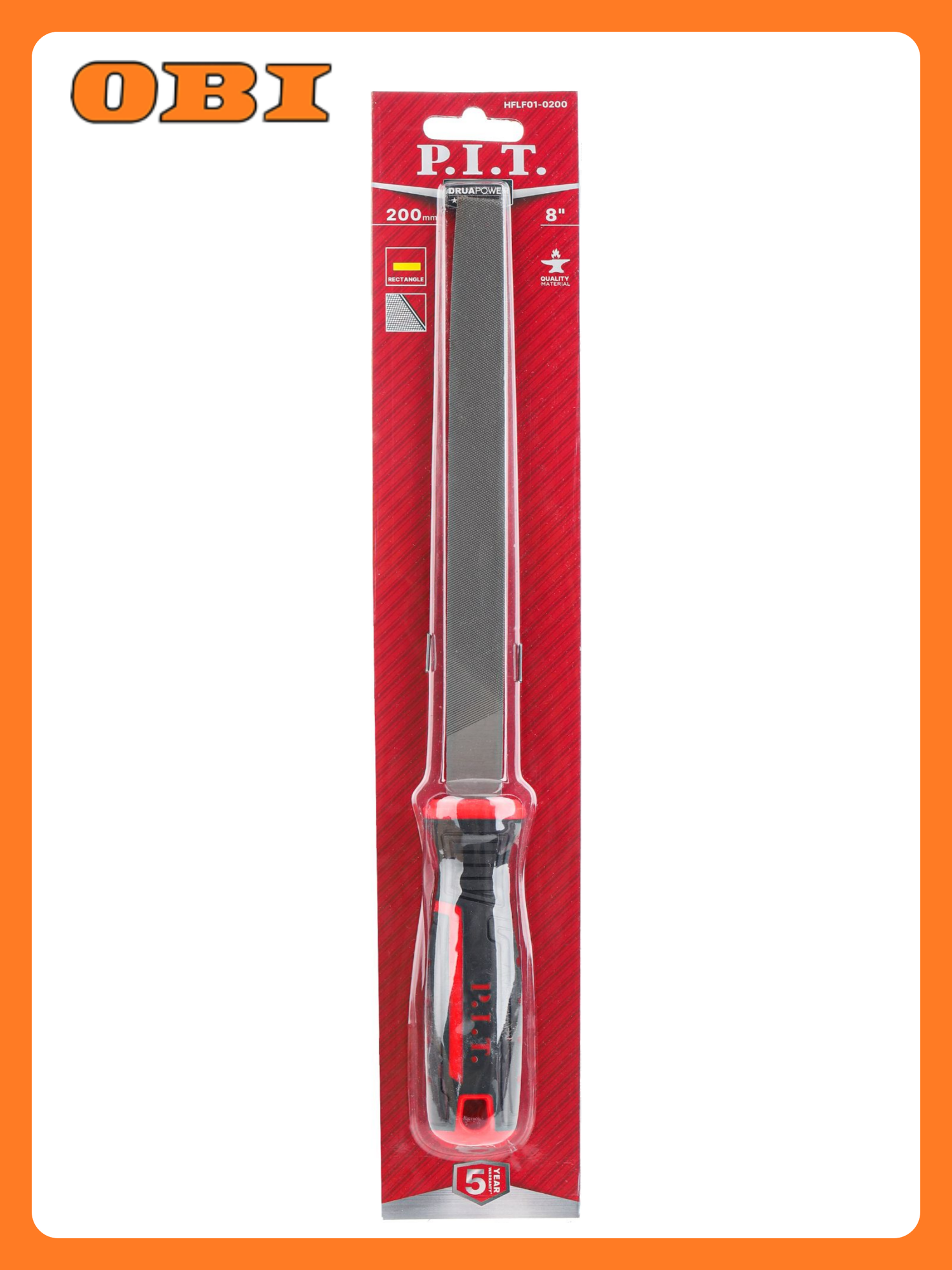 Напильник плоский с двухкомпонентной рукояткой P.I.T. HFLF01-0200