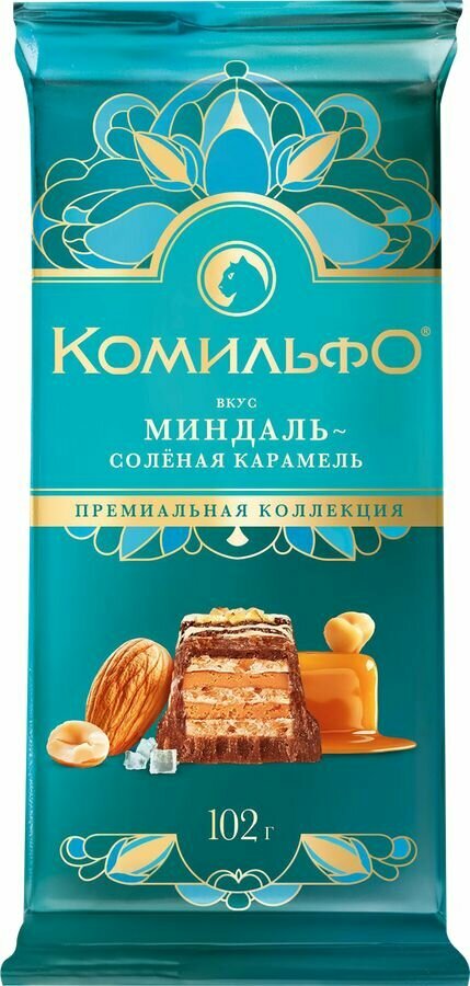 Шоколад комильфо Молочный и белый Миндаль (Россия) 102г x 5 упаковок