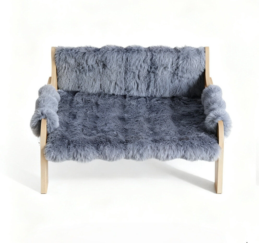 Деревянное кресло-кошачья кровать с съемным стиральным чехлом для кошек и собак круглогодичного использования