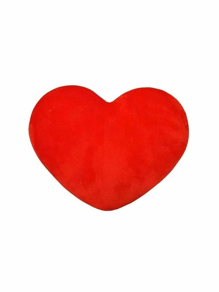 Пушистая подушка в форме сердца из ультра-мягкого короткого плюша, красная - 40 см / 15,75 дюйма