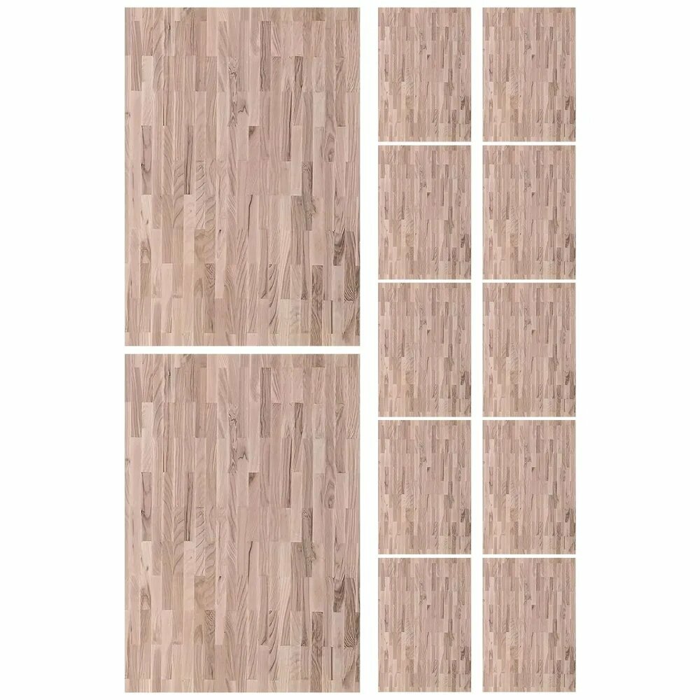 Наклейки бумажные с имитацией деревянного пола для кукольного дома, набор 12 штук