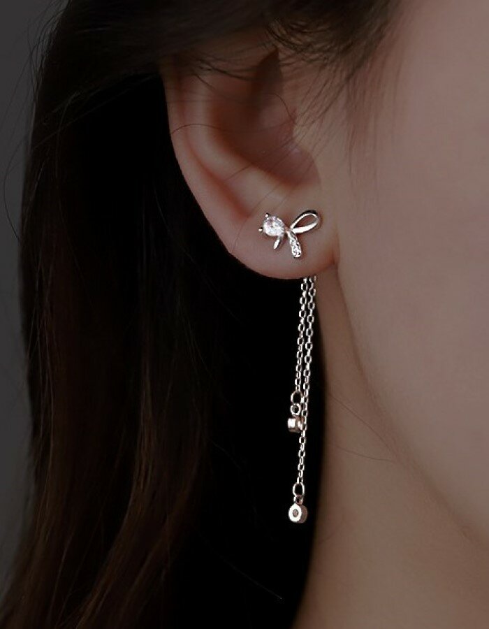 Серьги с подвесками, пусеты, циркон