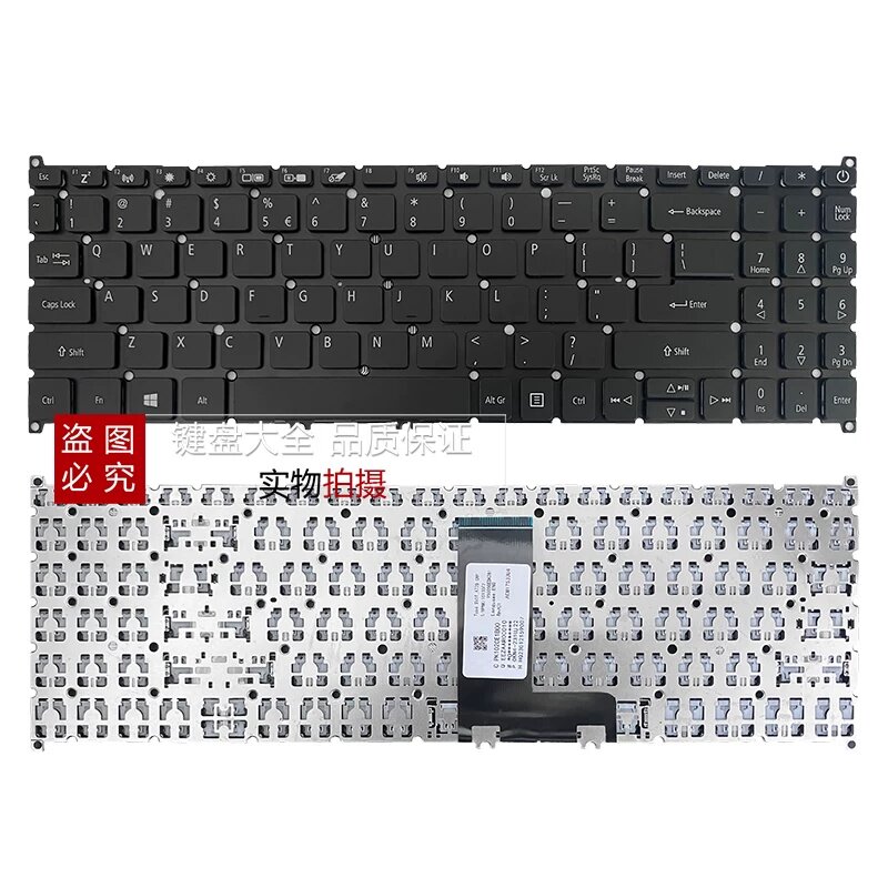 Подходит для клавиатуры Acer A315-22/23/27/34/35/42/43/52/54/55G N18Q13 N18C1 Новая оригинальная модель без подсветки.