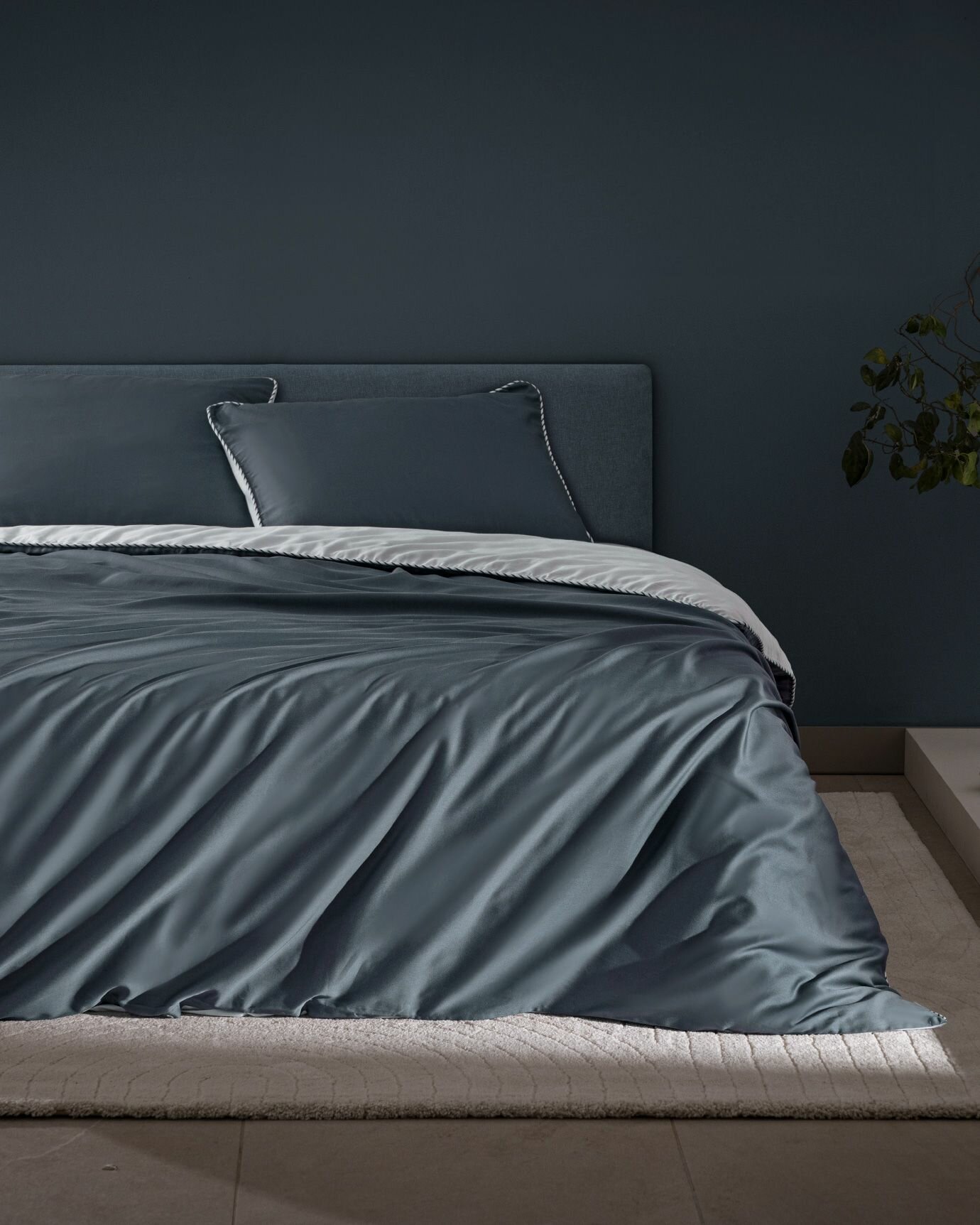 Постельное белье 2 спальное, евро. Пододеяльник 200х220 + 2 наволочки 50х70 + простынь 240х260. Цвет: Серый