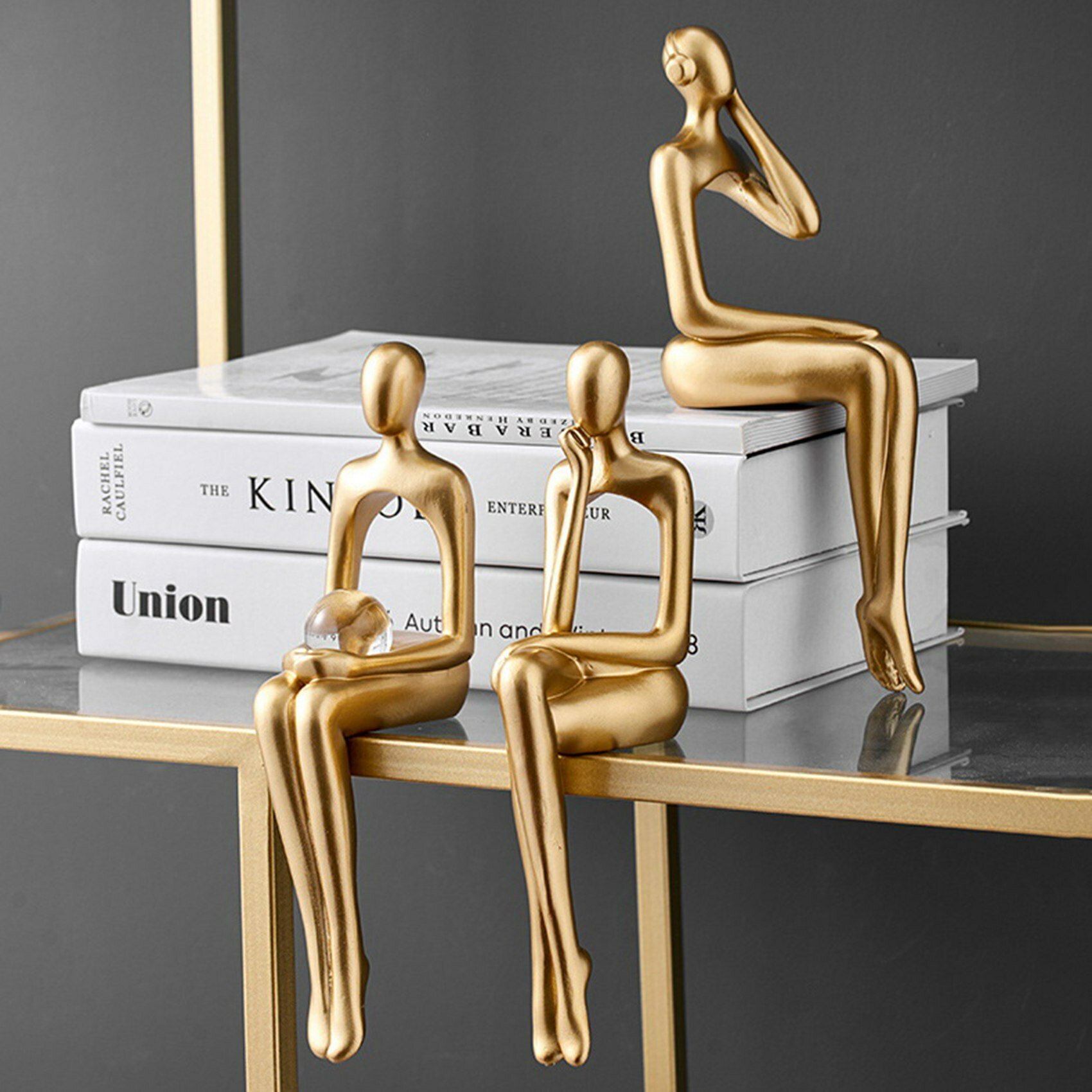 Статуя мыслителя, абстрактная фигура, скульптура, маленькая, из смолы, офисный декор B