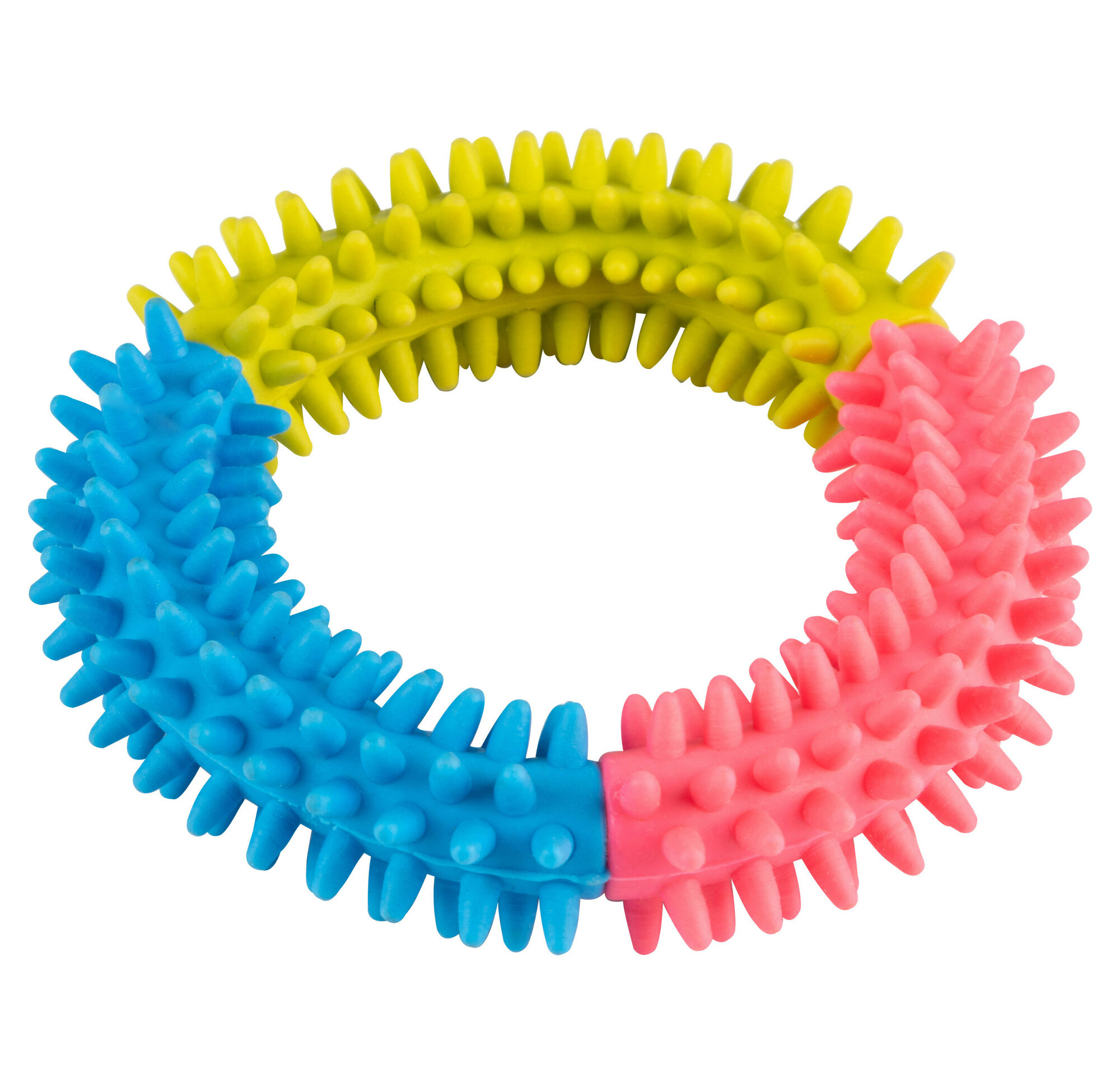 Игрушка для собак рыжий КОТ "Кольцо", 9,5 см, резина, разноцветная