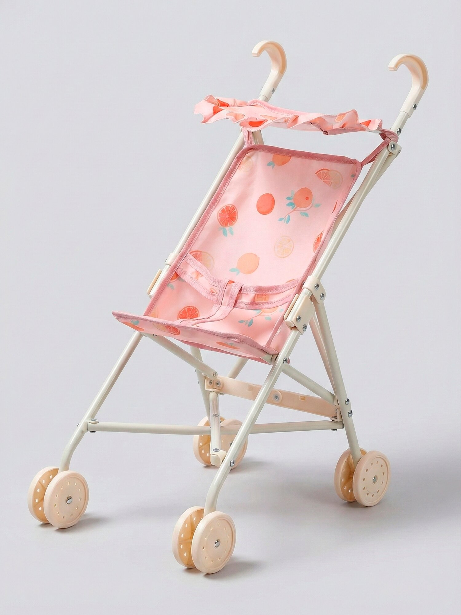 Коляска для кукол прогулочная трость складная лёгкая с козырьком розовая Цитрус