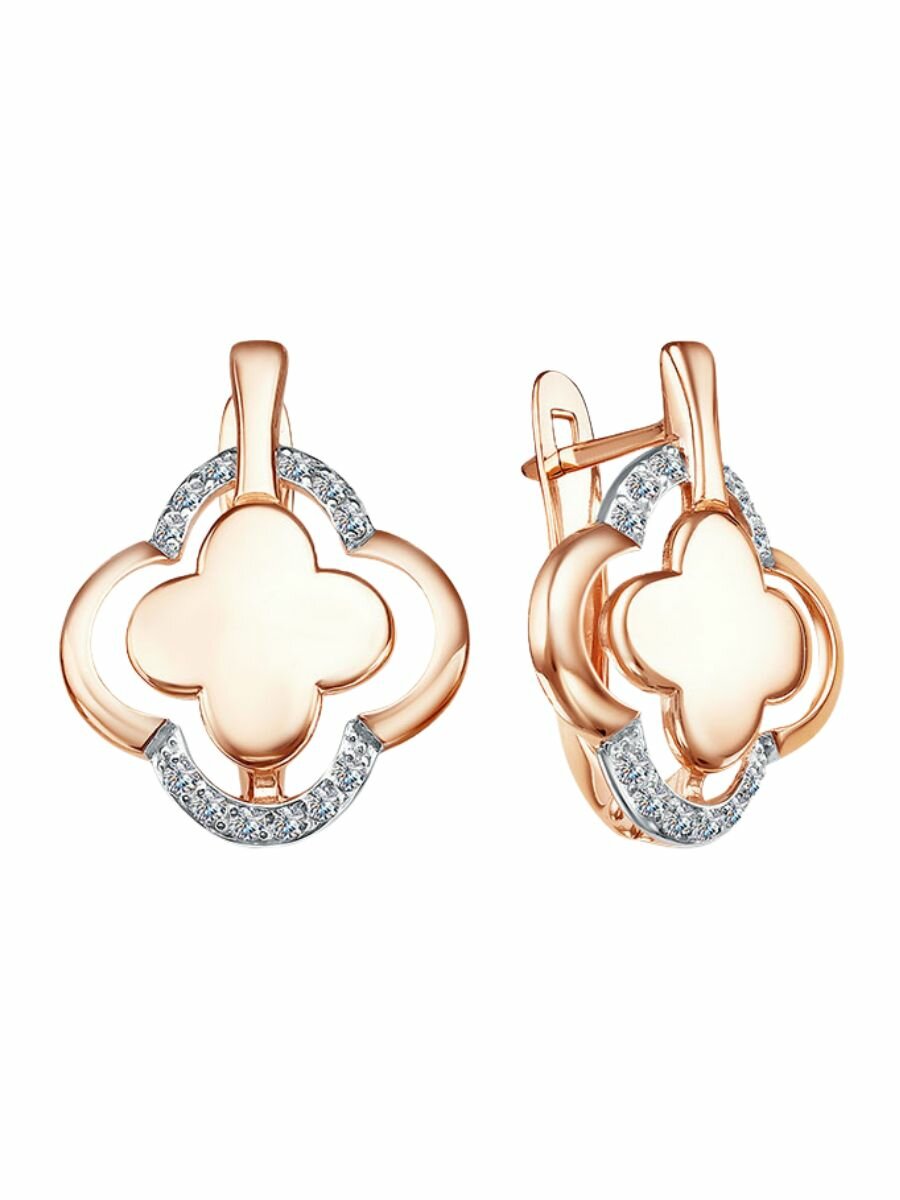 Серьги, красное золото, 585 проба