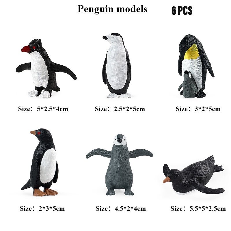 Игрушка пингвин фигурки миниатюрные для игр и декоративного оформления комплект а
