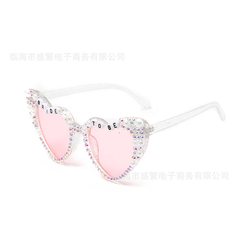 Европейские и американские новые стильные женские солнцезащитные очки в форме сердца с бриллиантами, модные солнцезащитные очки в форме сердца, стильные очки в форме сердца, цвет желе