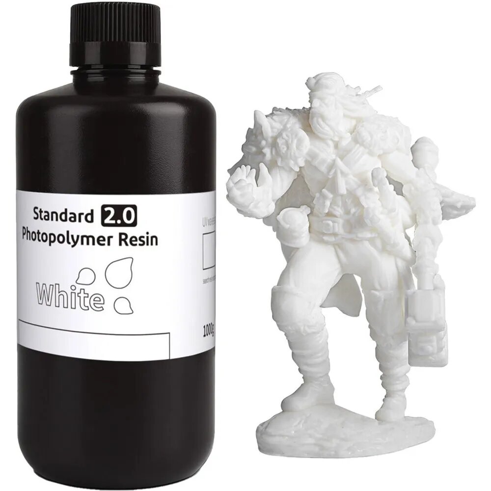 Фотополимерная смола Elegoo Standard Resin V2.0, белая, white, 1 л