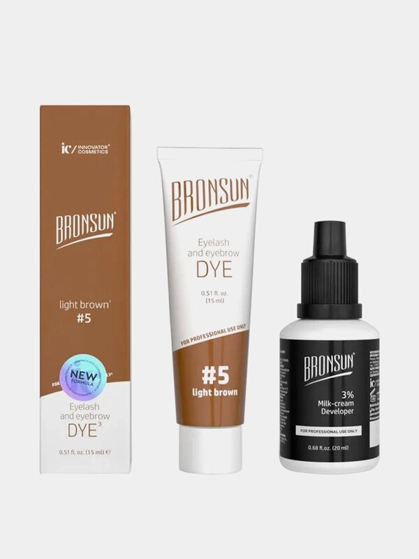 Комплект краска для бровей Innovator Cosmetics BRONSUN, светло-коричневый