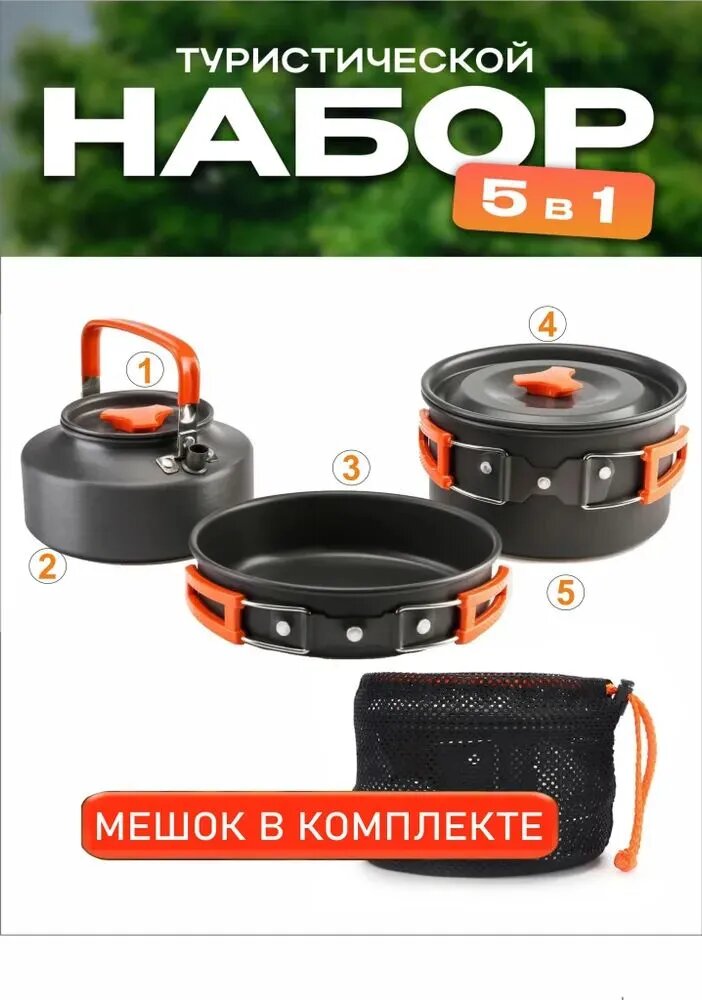 Набор походной посуды, Набор посуды туристический походный для пикника